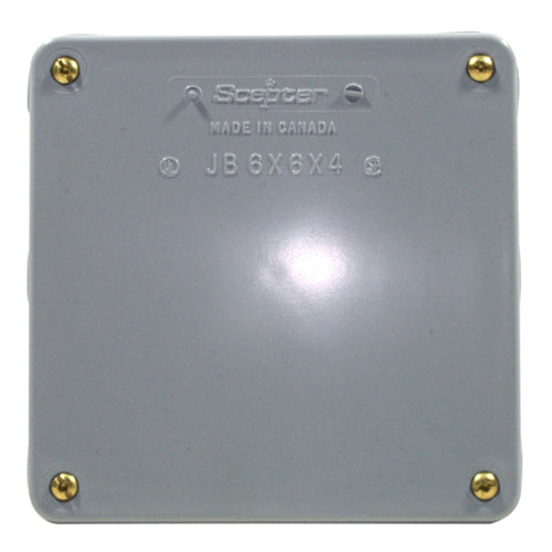IPEX 077697, Scepter PVC Molded Junction Box with Gasket, JB664, 6x6x4 ...