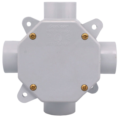 IPEX 077984, Scepter PVC Octagonal Box, OB20, 4 x 2-1/8 Inch Size, 1 I ...