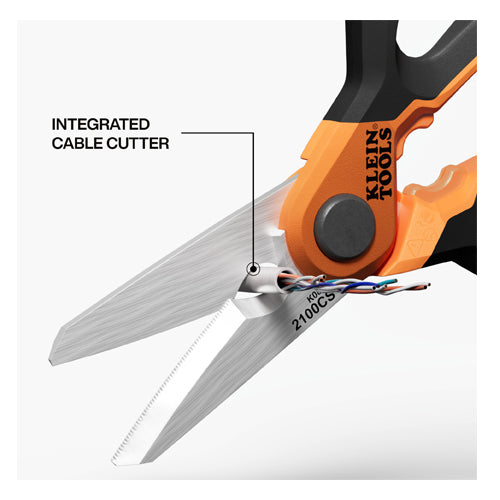 Klein Tools 2100CS, Long Reach Cable Stripping Electrician Scissors, 7 ...