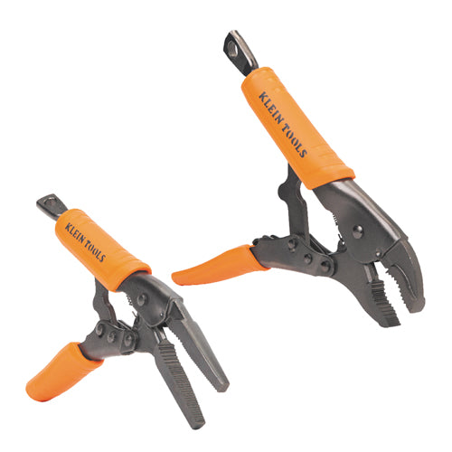 Klein Tools 38663, Locking Pliers Set, Curved Jaw 10-Inch, Long Nose 6 ...