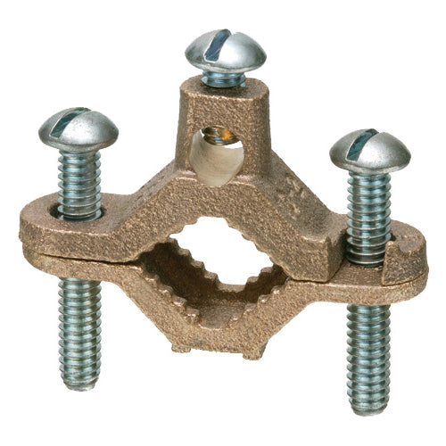 Arlington 723B, Solid Brass Bare Wire Ground Clamp with Steel Screws ...