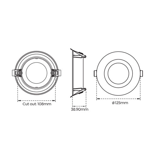 Canolight CL-DL3-4R-WH, 4″ Round Frame with Trim For DL3 Series, White ...