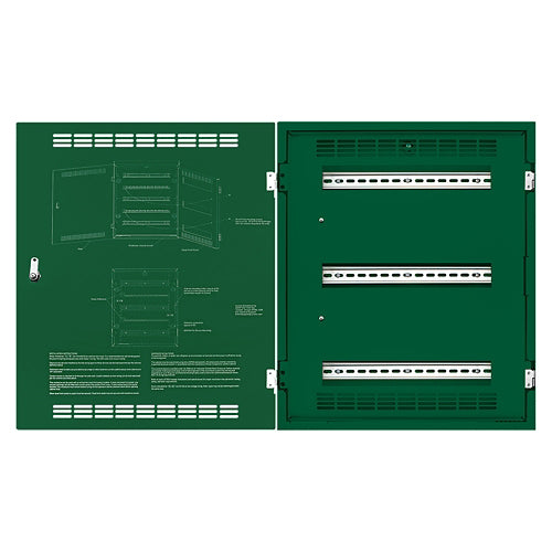Leviton DINRK-A03, DIN Rail Rack Mount Enclosure, Medium, 21x25 in wit ...