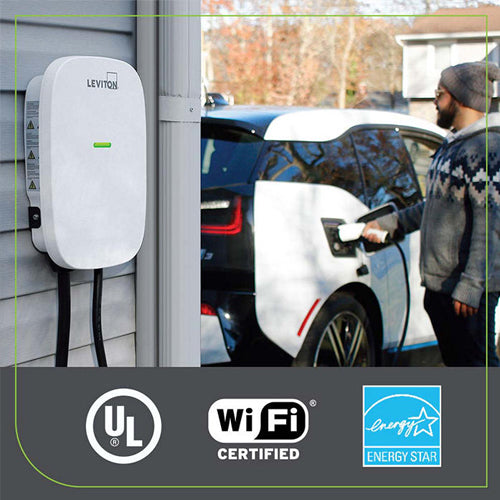 Leviton EV80W, EV Series Smart Home Level 2 Electric Vehicle Charging ...