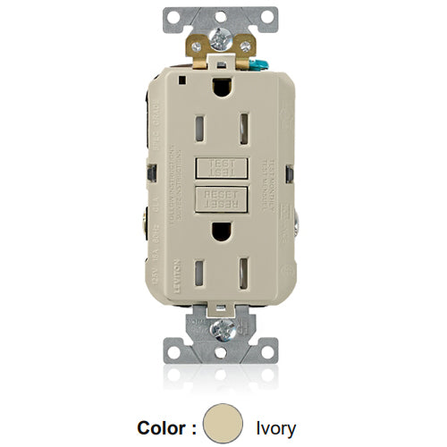 Leviton G5262-TI, SmartlockPro Tamper-Resistant Self-Test GFCI Duplex ...