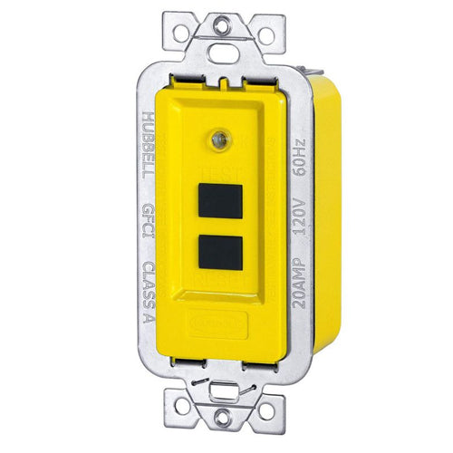 Hubbell GFMST20, GFCI Module with Manual Set, 20A 120VAC, Yellow ...