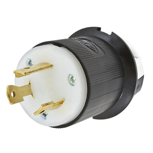 Hubbell HBL2611, Insulgrip Male Plugs, Black and White Nylon, 30A 125V ...