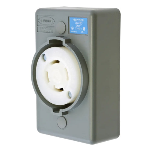 Hubbell HBL2720SR, Safety-Shroud Twist-Lock Receptacles, Surface Mount ...