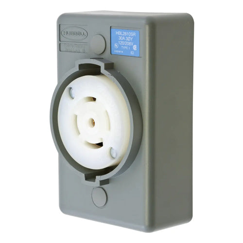 Hubbell HBL2810SR, Safety-Shroud Twist-Lock Receptacles, Surface Mount ...