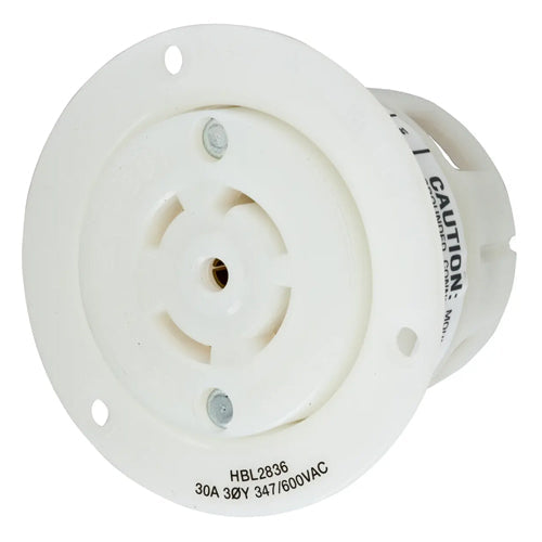 Hubbell HBL2836, Insulgrip Flanged Receptacles, Nylon Casing, Back Wir ...