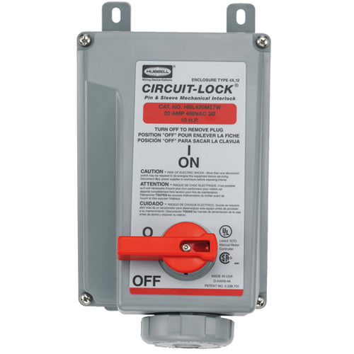 Hubbell HBL430MI7W, Unfused Circuit-Lock Pin and Sleeve Devices, Water ...