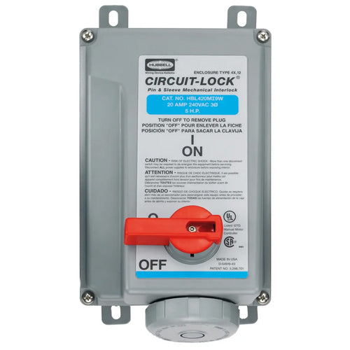 Hubbell HBL5100MI9W, Unfused Circuit-Lock Pin and Sleeve Devices, Wate ...