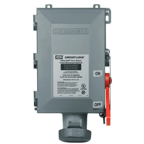 Hubbell HBL460MIF9W, Fused Circuit-Lock Pin and Sleeve Devices, Watert ...