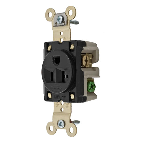 Hubbell HBL5361BK, Extra Heavy Duty MAX Single Industrial Grade Recept ...