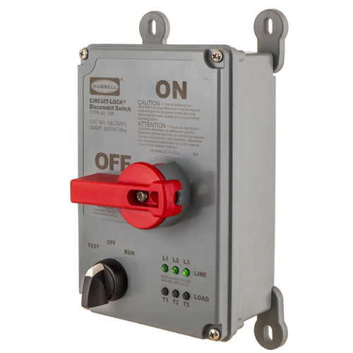 Hubbell HBLDS6PJ, Non-Metallic Labelless Disconnect Switch with Jog Sw ...