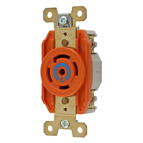 Hubbell IG2810, Single Flush Receptacles, Isolated Ground, Orange Nylo ...