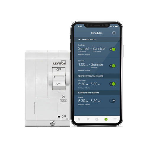 Leviton LB220-ST, 20A 2-Pole 2nd Gen Smart Branch Circuit Breaker with ...