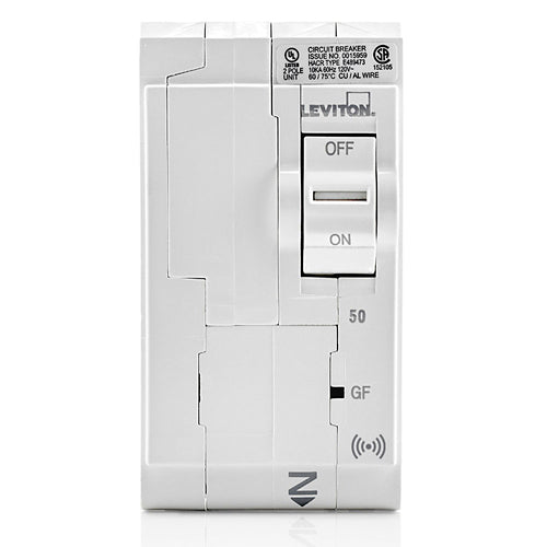Leviton LB250-GS, 50A 2-Pole Smart GFCI Branch Circuit Breaker with Hy ...