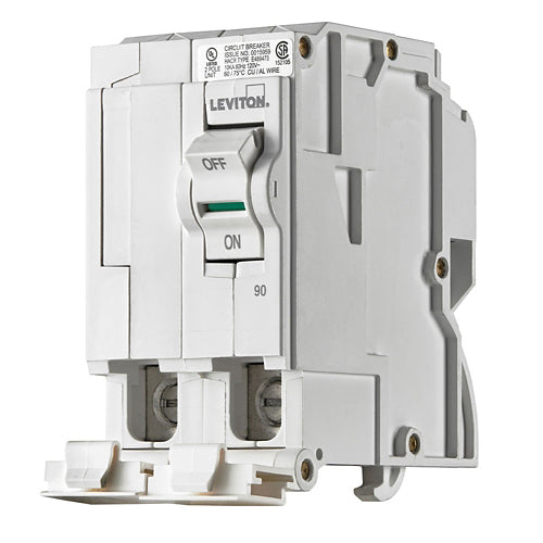 Leviton LB290, 90A 2-Pole Standard Branch Circuit Breaker with Hydraul ...