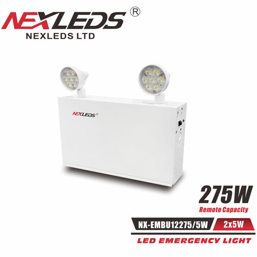 NEXLEDS NX-EMBU12275/5W, LED Emergency Light, 120/347VAC, 2x5W, 275W R ...