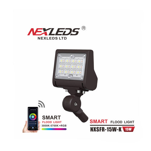 NEXLEDS NXSFR-15W-K, LED Smart Flood Light, 100-277VAC, 15W, 15000 Lum ...