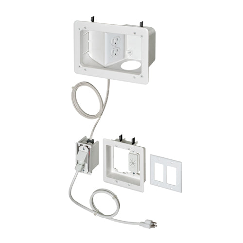 Arlington TVB712BKGC, Recessed TV Bridge II Kit with Angled Power Box ...